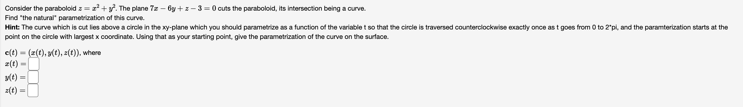 Solved Consider The Paraboloid Z X2 Y2 the Plane