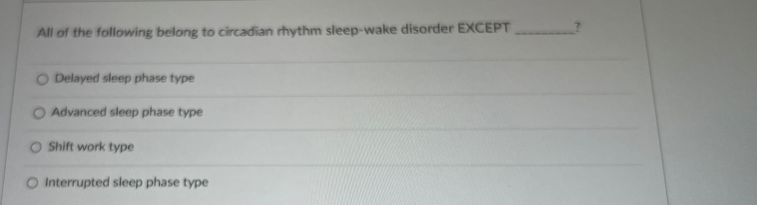 Solved All of the following belong to circadian rhythm | Chegg.com