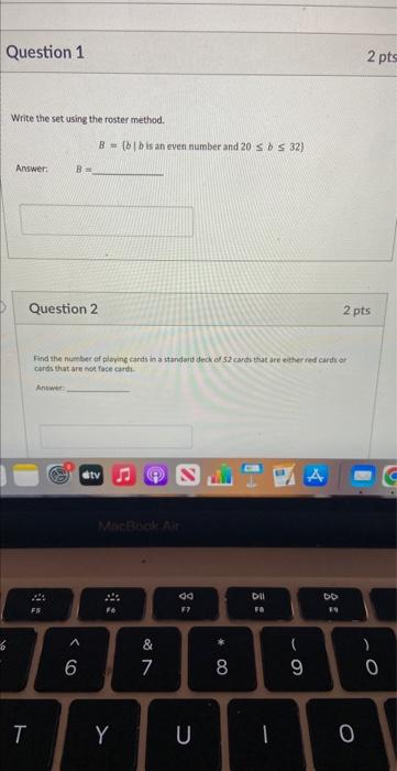 Solved Question 1 Write the set using the roster method. | Chegg.com