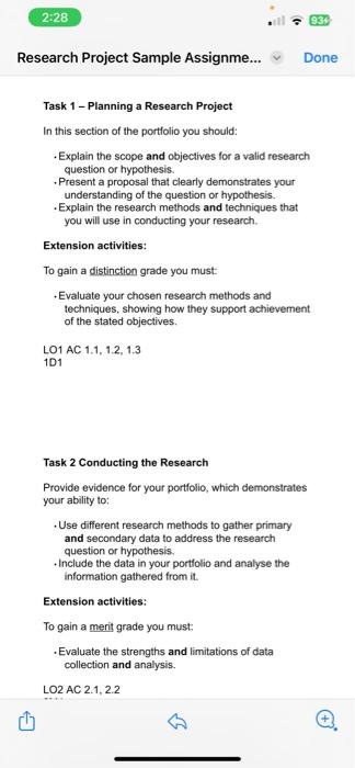 Solved 2:28 Research Project Sample Assignme... Task 1 - | Chegg.com