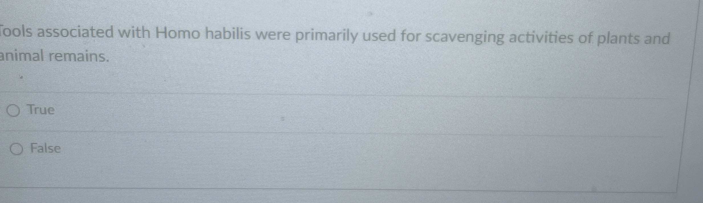Solved iools associated with Homo habilis were primarily | Chegg.com