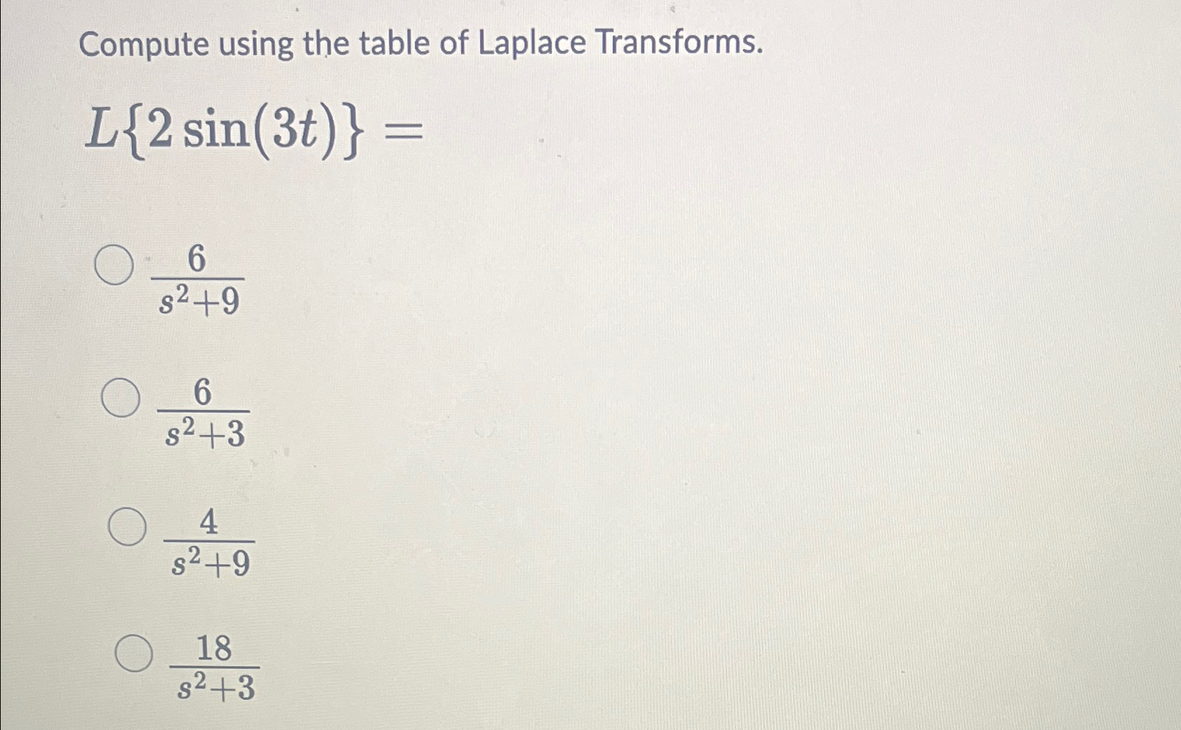 Solved Compute using the table of Laplace | Chegg.com