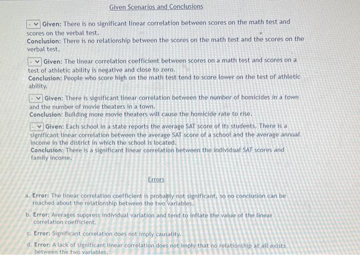 Solved Given Scenarios and Conclusions Given: There is no | Chegg.com