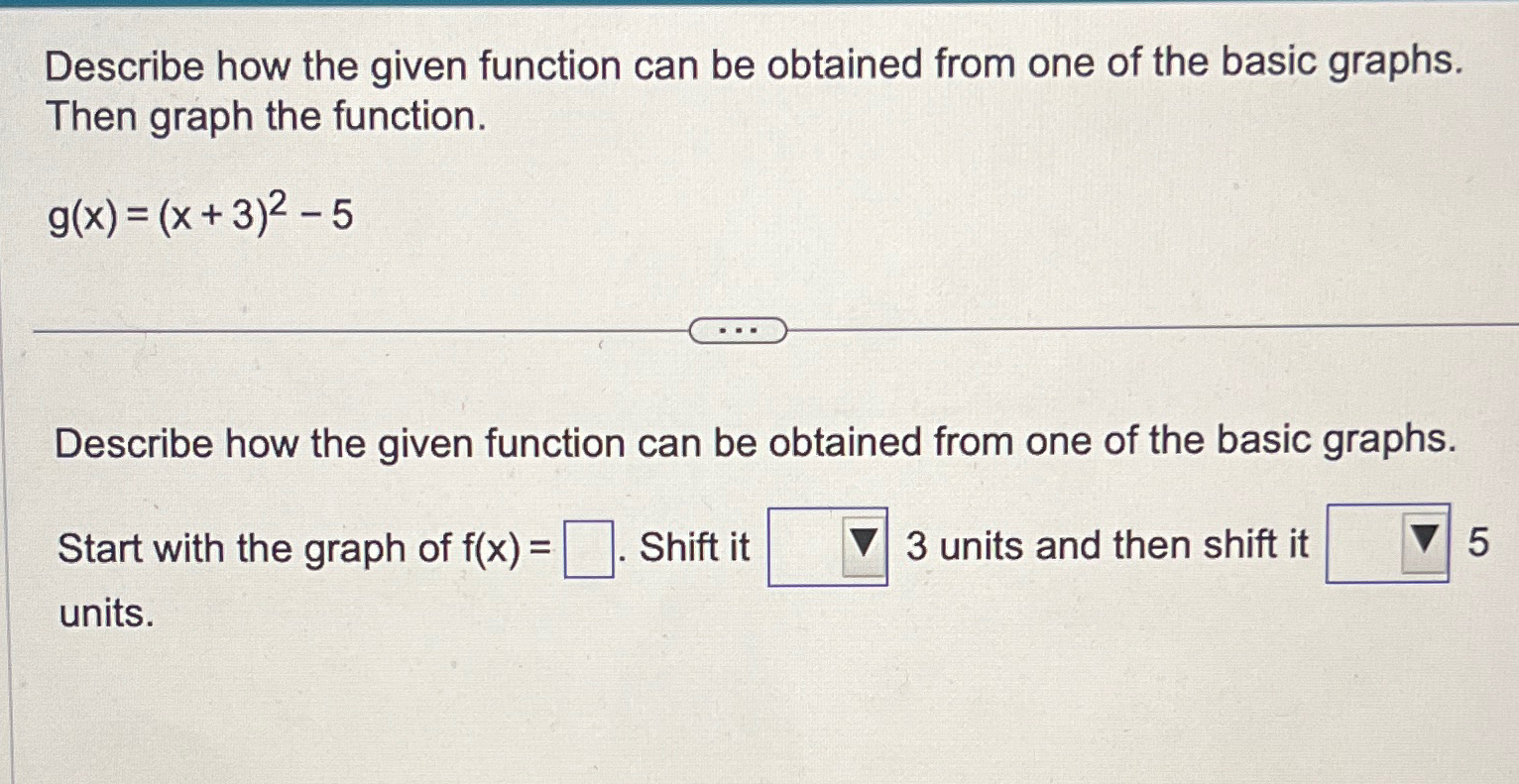 Solved Describe how the given function can be obtained from | Chegg.com