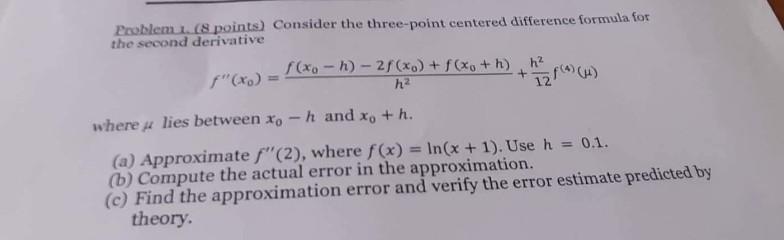 Solved Problem 1 8 Points Consider The Three Point 