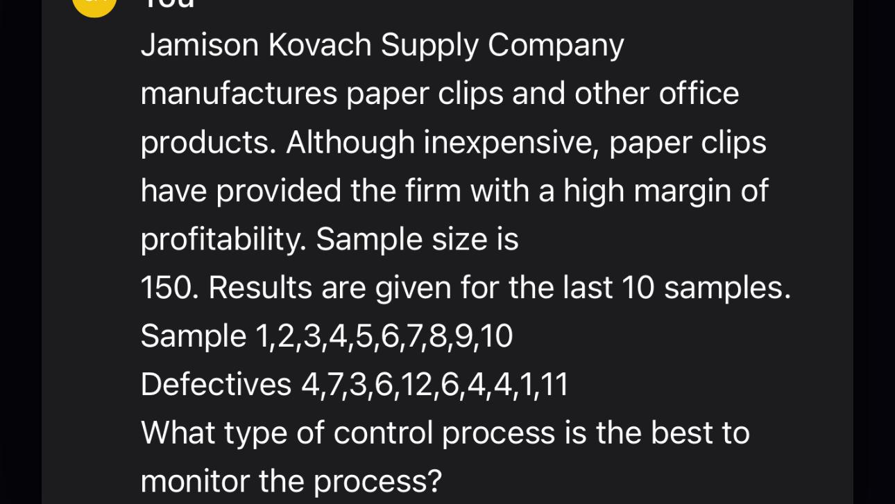Solved Jamison Kovach Supply Company manufactures paper | Chegg.com