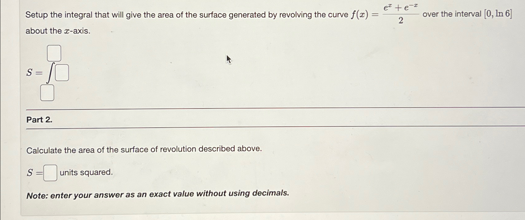 Solved Setup the integral that will give the area of the | Chegg.com
