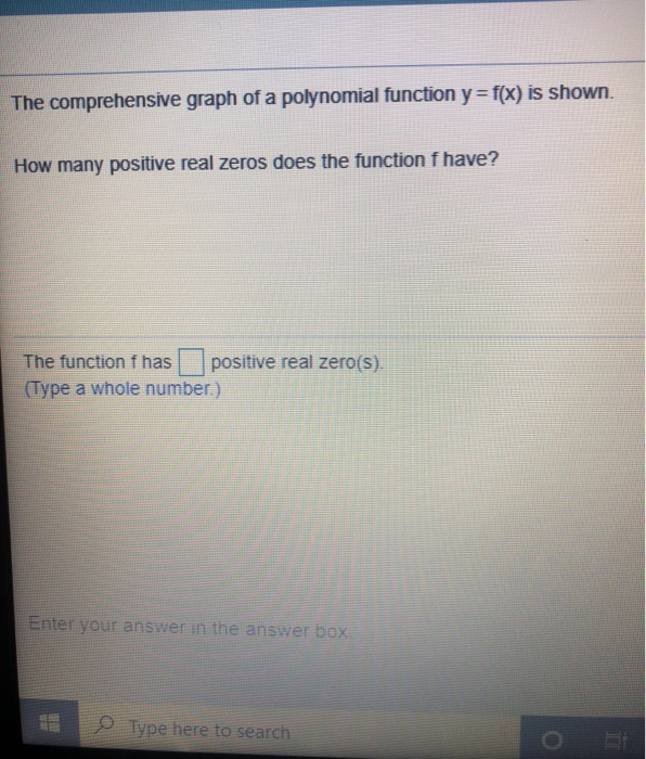 Solved The comprehensive graph of a polynomial function | Chegg.com