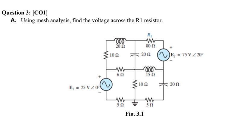 Solved Using mesh analysis, find the voltage across the R1 | Chegg.com