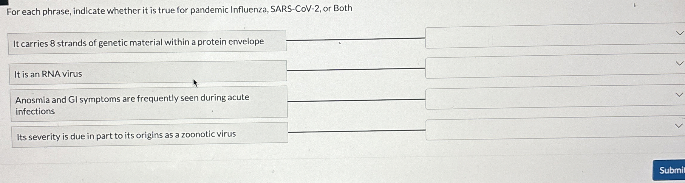 Solved For each phrase, indicate whether it is true for | Chegg.com
