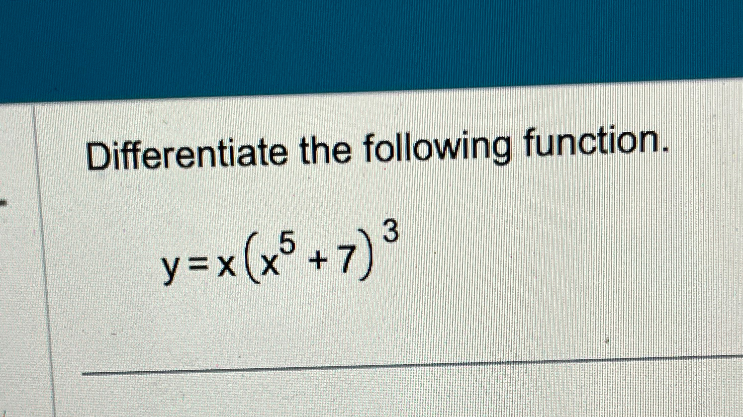 Solved Differentiate the following function using the | Chegg.com