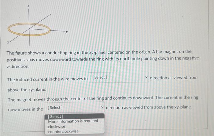 Solved The figure shows a conducting ring in the xy-plane, | Chegg.com