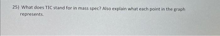 Solved 25) What does TIC stand for in mass spec? Also | Chegg.com