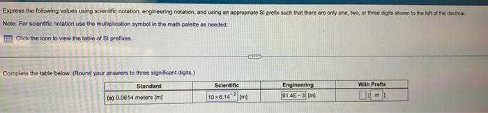 Solved Express the following values using scientfic | Chegg.com