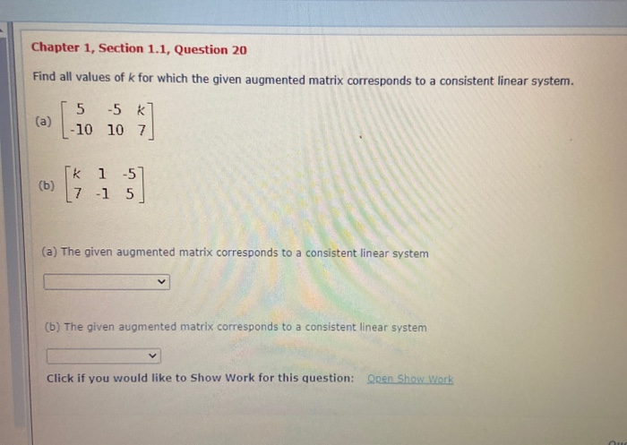 Solved Chapter 1, Section 1.1, Question 20 Find all values | Chegg.com