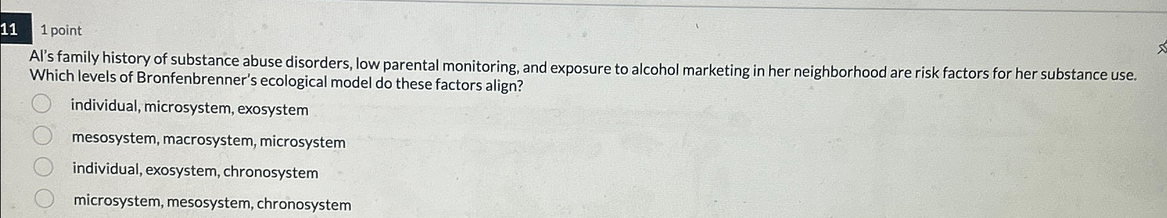 Solved 111 ﻿pointAl's family history of substance abuse | Chegg.com