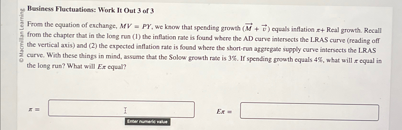 Solved Business Fluctuations: Work It Out 3 ﻿of 3From the | Chegg.com