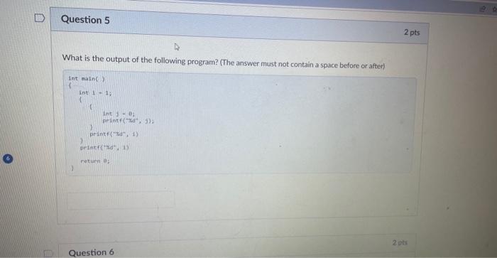 Solved What is the output of the following program? The | Chegg.com