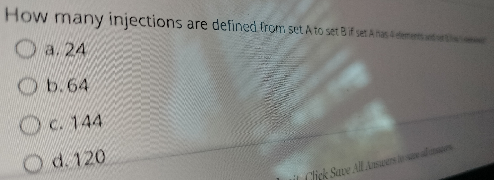 Solved how many injections are defined from set A to set B | Chegg.com