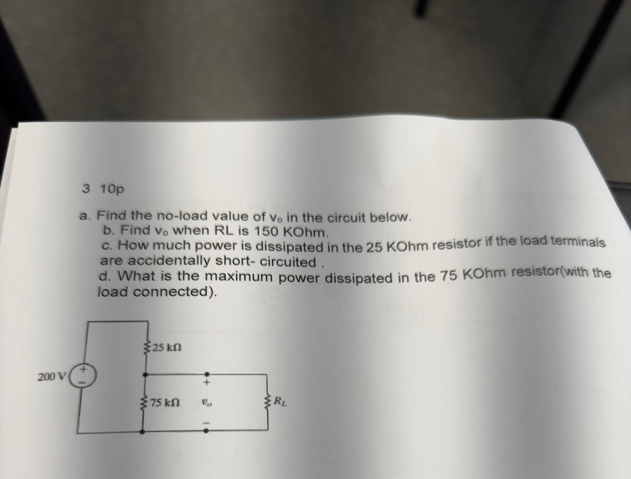 Solved 310pa. ﻿Find the no-load value of v0 ﻿in the circuit | Chegg.com