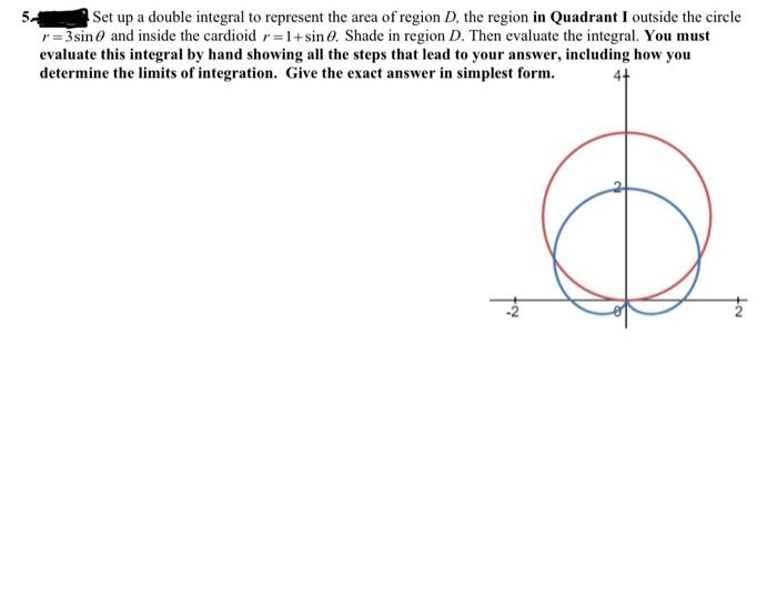 Solved Set up a double integral to represent the area of | Chegg.com