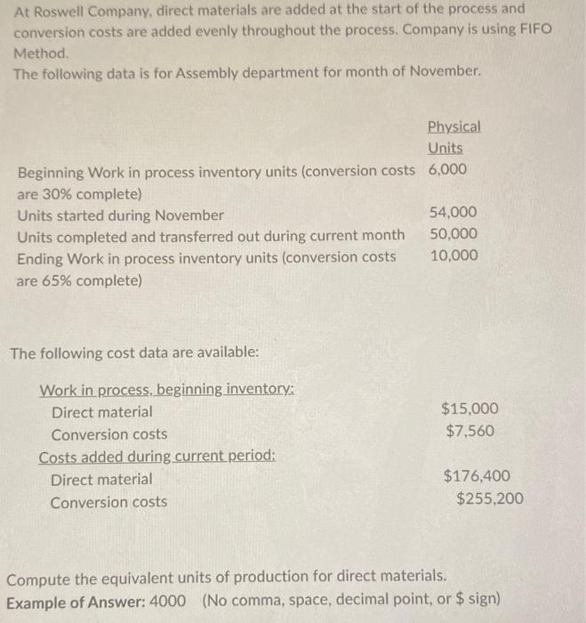 Solved Question 18 (8 points) At Atlanta Company, direct | Chegg.com