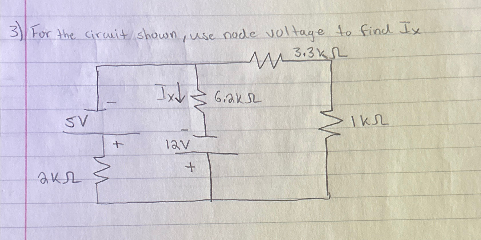 Solved For the circuit shown, use node voltage to find Ix | Chegg.com