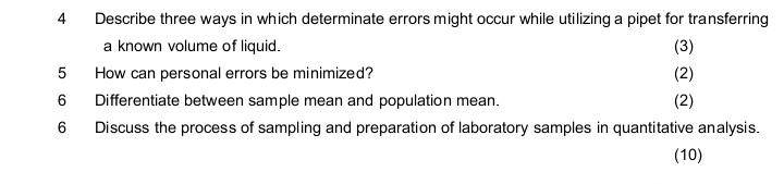 Solved 4 Describe three ways in which determinate errors | Chegg.com
