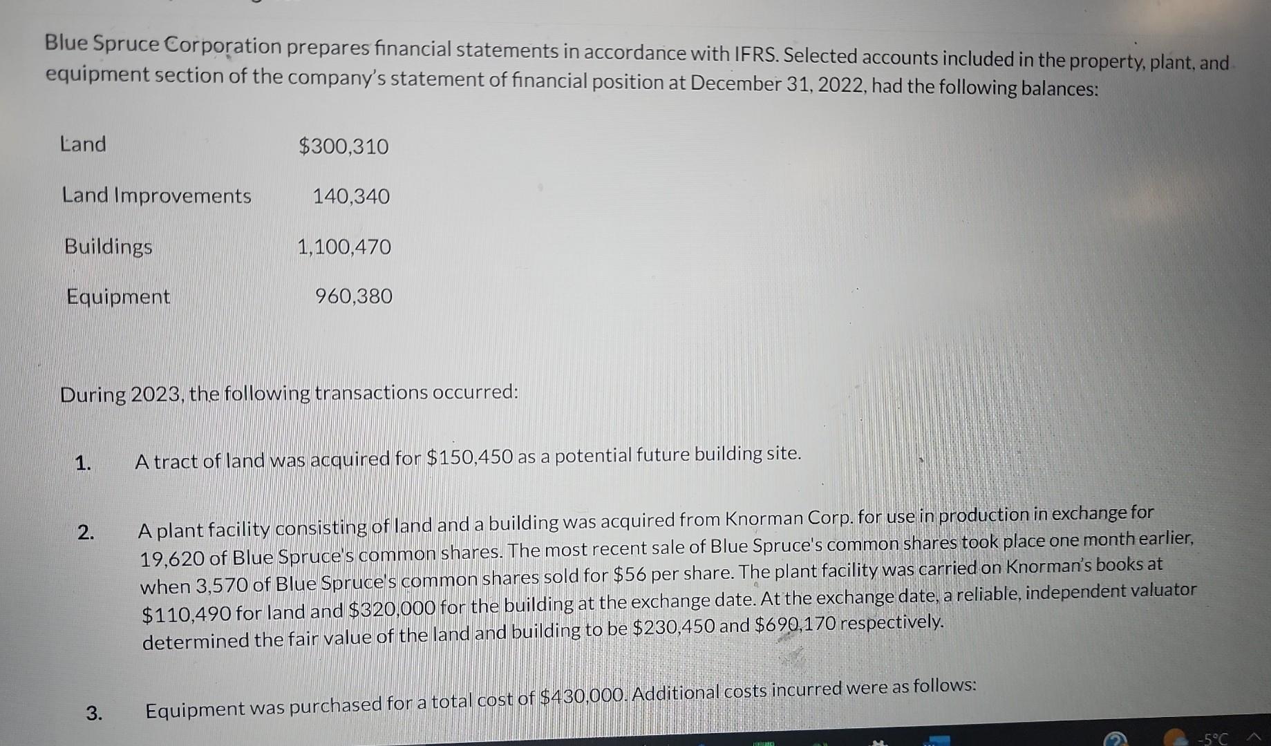 Solved Blue Spruce Corporation prepares financial statements | Chegg.com