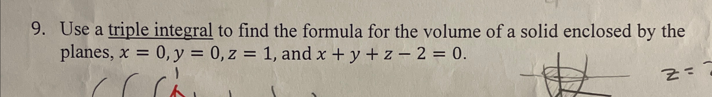Solved Use a triple integral to find the formula for the | Chegg.com