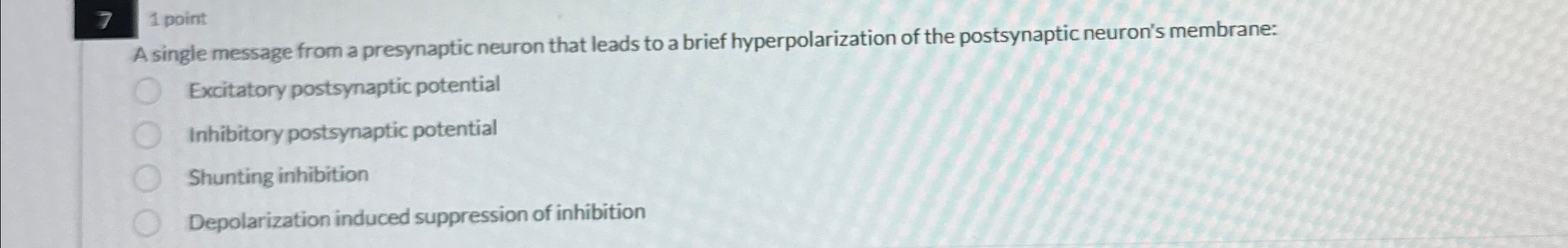 Solved A single message from a presynaptic neuron that leads | Chegg.com