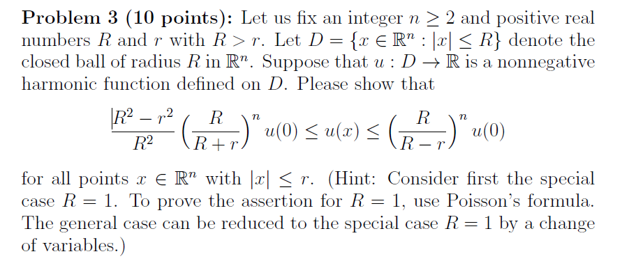 Solved Let us fix an integer n≥2 ﻿and positive realnumbers R | Chegg.com