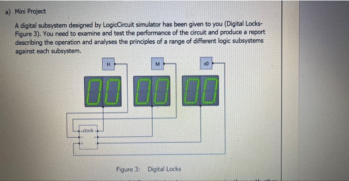 Solved a) Mini Project A digital subsystem designed by | Chegg.com