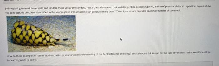 Predatory marine cone snails (genus Conus have | Chegg.com