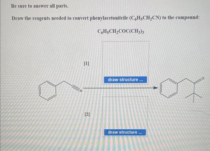 Solved Be sure to answer all parts. Draw the reagents needed | Chegg.com