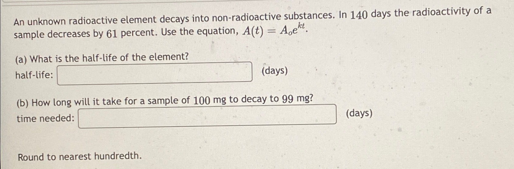 Solved An unknown radioactive element decays into | Chegg.com