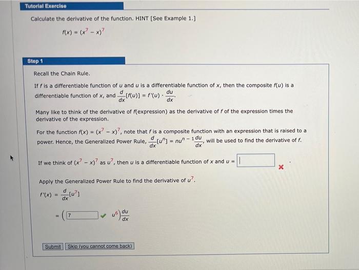 Solved Tutorial Exercise dy Calculate dx Simplify your | Chegg.com