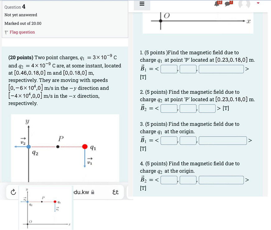 Solved (5 ﻿points) ﻿Find the magnetic field due tocharge q1 | Chegg.com