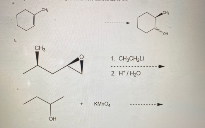 Solved a CH3 CH, "OH b. CH3 O 1. CH3CH2Li 2. Ht / H20 + | Chegg.com
