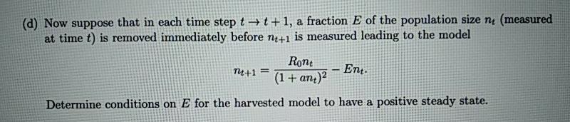 Consider the Hassell-type model Ront nt+1 = (1 + | Chegg.com