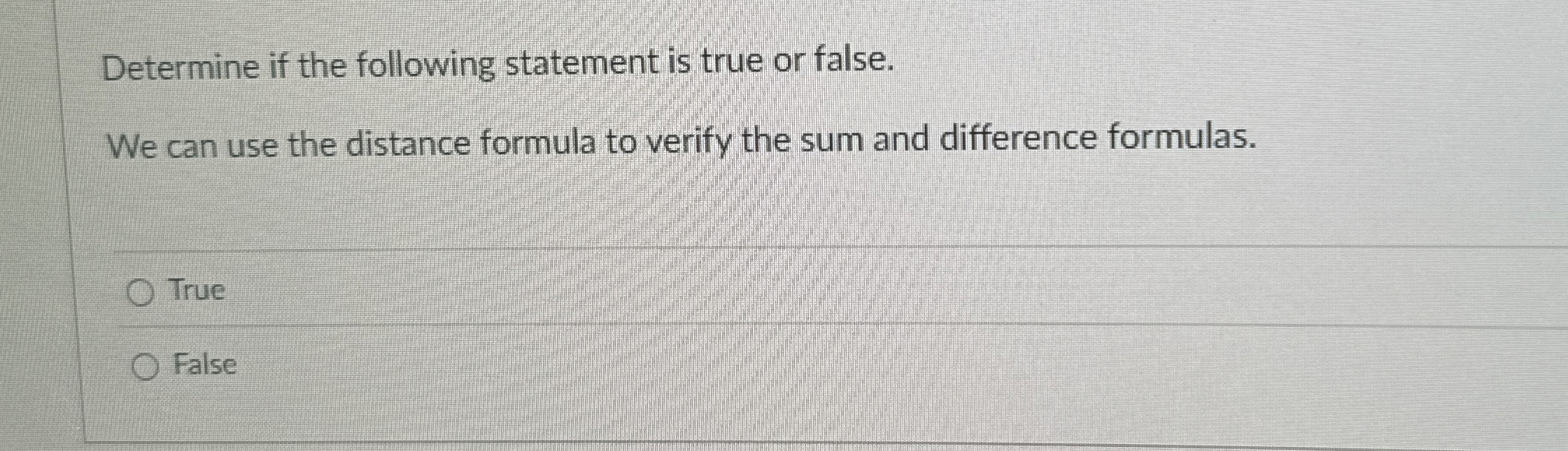 Solved Determine if the following statement is true or | Chegg.com