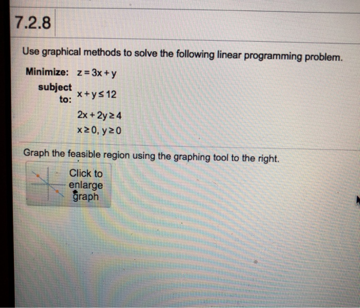 Solved 7.2.8 Use graphical methods to solve the following | Chegg.com