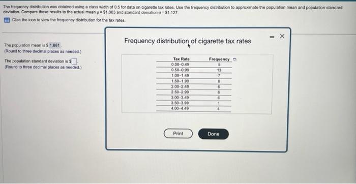 Solved The frequency distribution was obtained using a class | Chegg.com