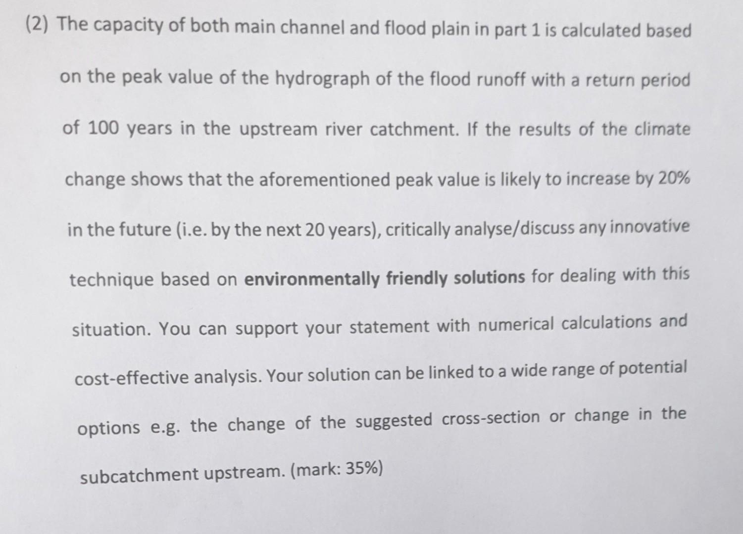 Solved A cross-section of a compound channel is expected to | Chegg.com