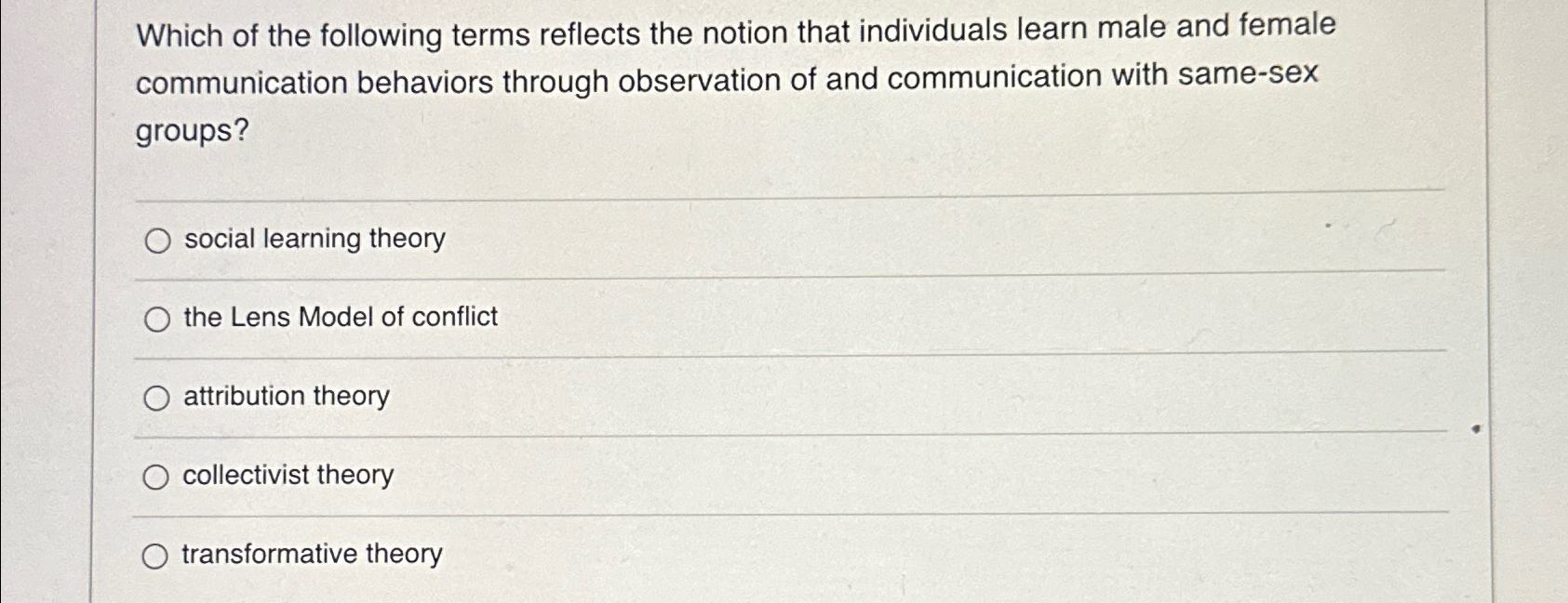 Solved Which of the following terms reflects the notion that | Chegg.com