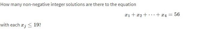 Solved The number of non-negative integer solutions to the | Chegg.com