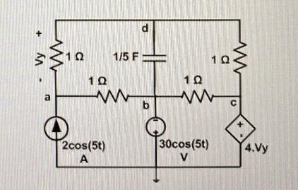 Solved Calculate the voltage Vy(t) in the circuit in Figure | Chegg.com