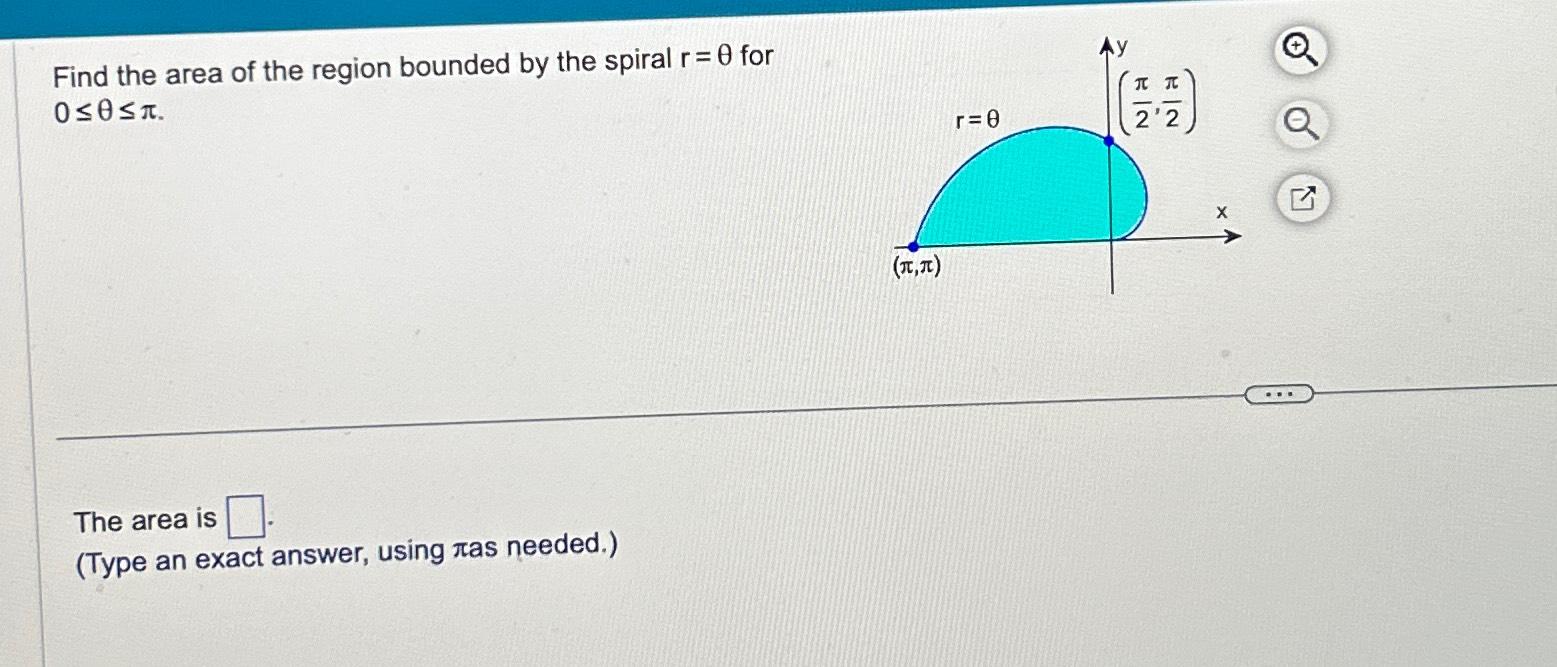 Solved Find the area of the region bounded by the spiral r=θ | Chegg.com