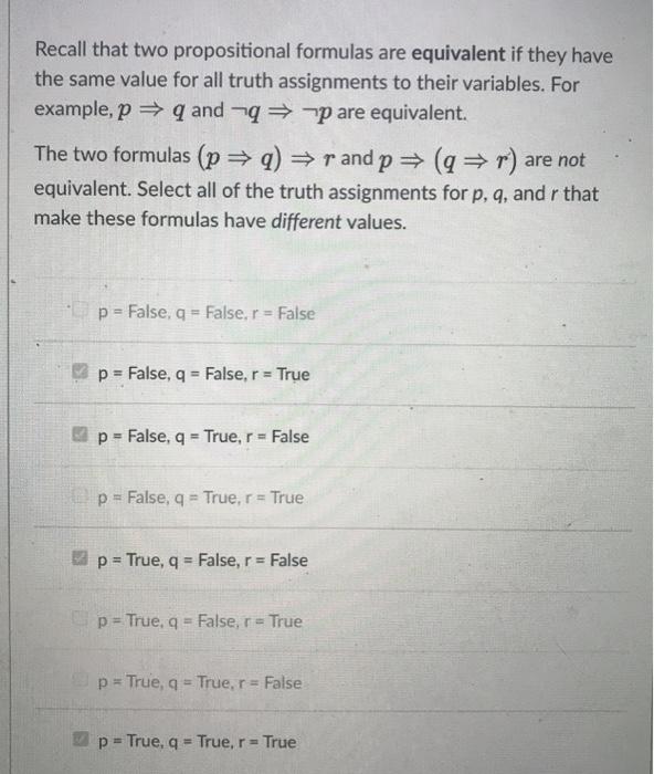 Solved Recall That Two Propositional Formulas Are Equivalent