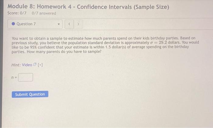 Solved Module 8: Homework 4 - Confidence Intervals (Sample | Chegg.com